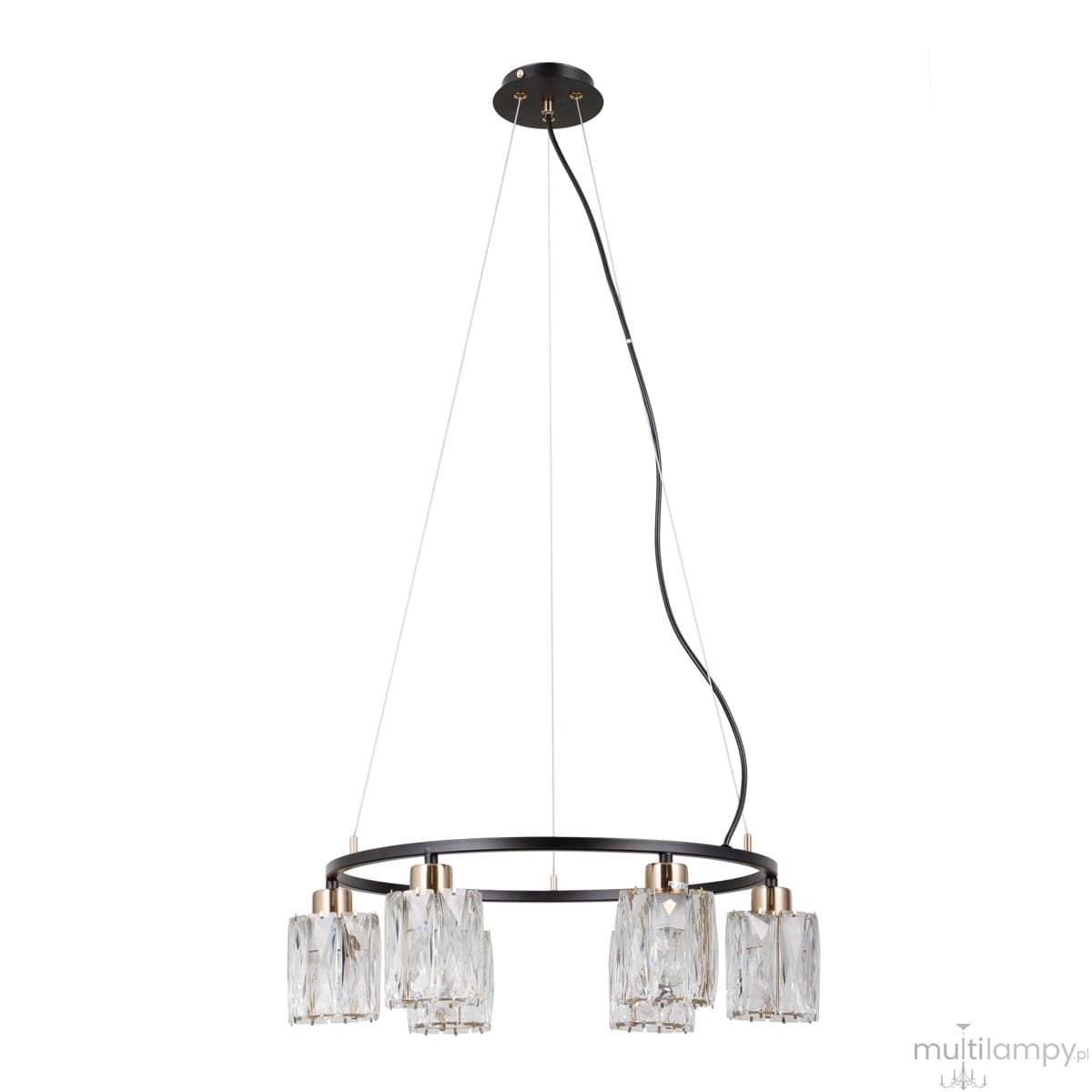 Italux Simona lampa wisząca 6xE14 czarna złota PND-40814-6-BK-HBR ...