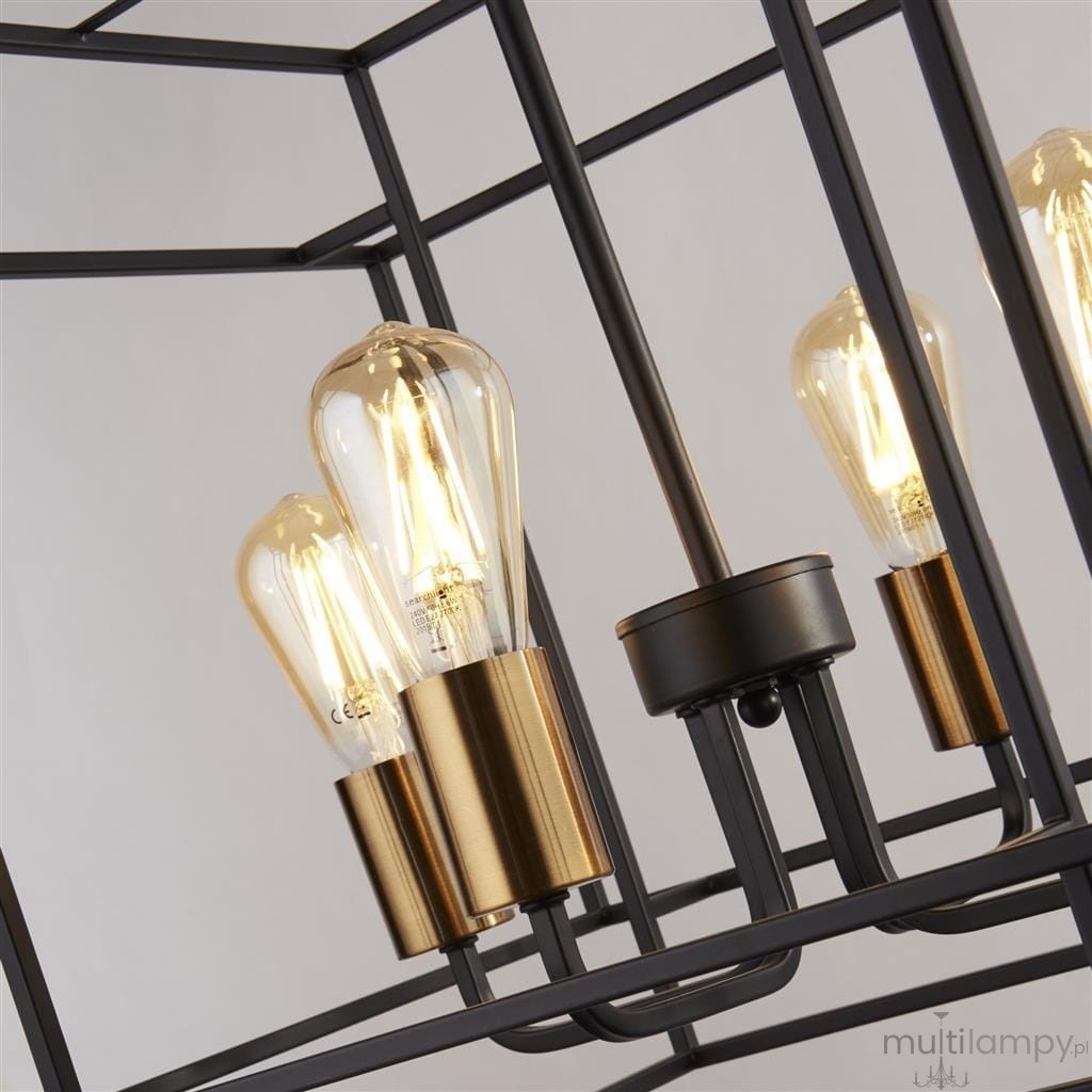Searchlight Crate lampa wisząca 4-punktowa czarna 4634BK - Multilampy.pl