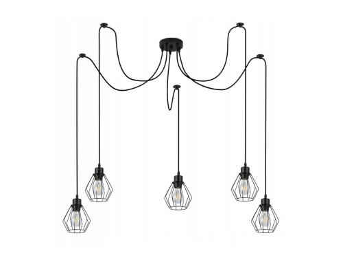 Masterled Otto lampa wisząca pająk 5xE27 czarna - Multilampy.pl