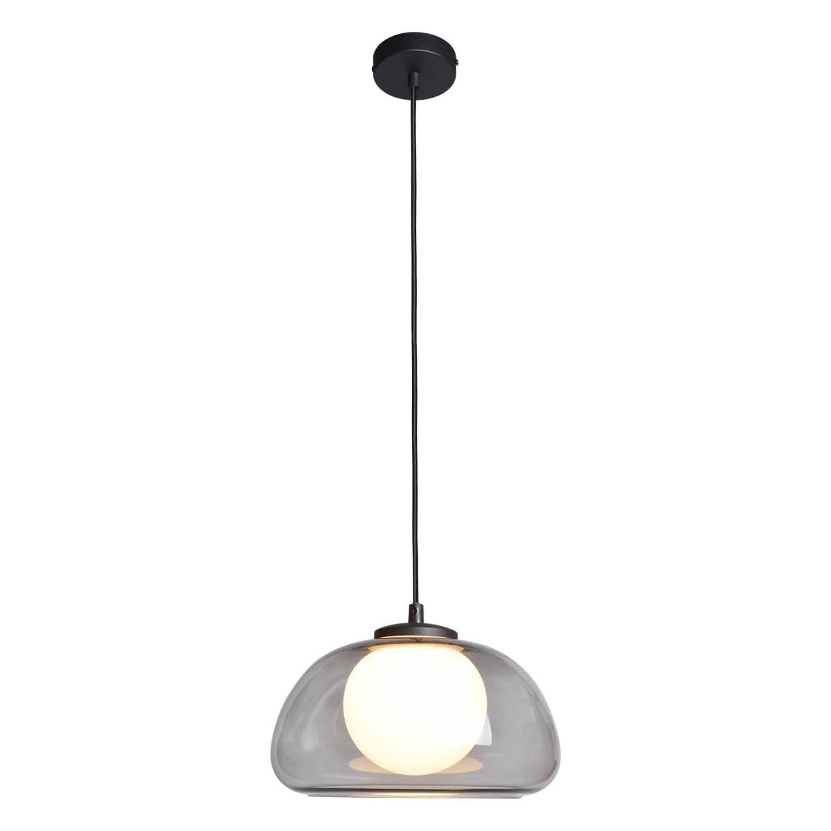Italux Ainale lampa wisząca 1xG9 czarna dymiony PND-54637-1-BK-SG ...