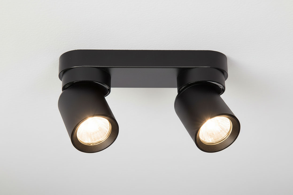 Masterled Timo lampa sufitowa (spot) 2-punktowa czarna - Multilampy.pl