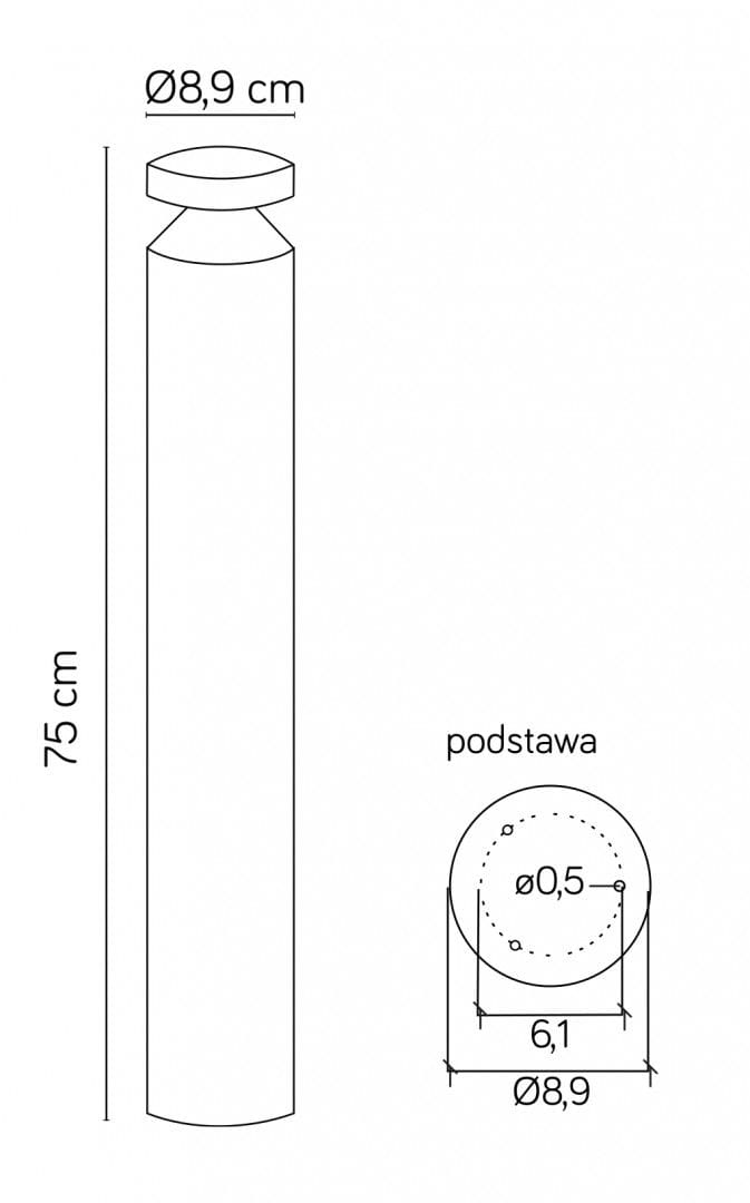 SU-MA Delta LED H75 lampa stojąca ogrodowa 1-punktowa DL-750 ...